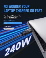China 480 Mbps 240W USB C Cable PD 3.1 EPR Quick Charging Cable With E Marker Chip for sale