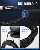 China 480 Mbps 240W USB C Cable PD 3.1 EPR Quick Charging Cable With E Marker Chip for sale