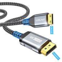 China Unidirectional 3FT DP To Mini HDMI Cable 4K 60Hz 2K 120Hz 1080P 240Hz Laptop Monitor Cable for sale