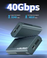 China 40Gbps M.2 NVMe Enclosure 8TB NVMe SSD Enclosure Active Cooling Fan Tool Free for sale