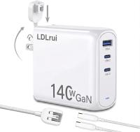China Multi Port GaN Fast Charger White High Power Wall Charger 140W For Laptops Tablets for sale