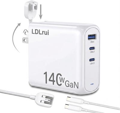 China Multi Port GaN Fast Charger White High Power Wall Charger 140W For Laptops Tablets for sale