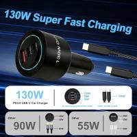 China 130W GaN Car Charger USB C PD Car Fast Charger 12V 24V Universal For Car Truck Laptops Tablets Smartphones for sale