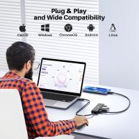 China Silver / Black 4 Port USB C Hub 10Gbps USB C And A Hub For Laptop PC Mac External SSD for sale