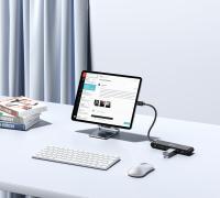 China Silver / Black 4 Port USB C Hub 10Gbps USB C And A Hub For Laptop PC Mac External SSD for sale
