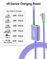 China 5M 16FT VR Headset Cable PD Fast Charging 5Gbps Liquid Silicone Cable For Quest Pro Oculus Rift S for sale