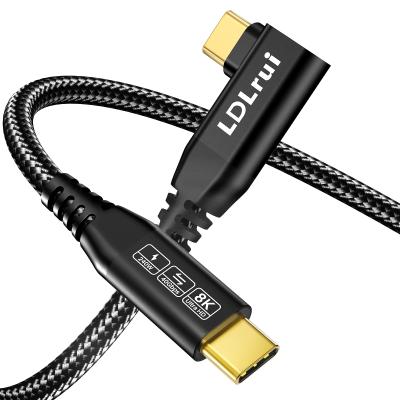 China PD 3.1 L Shaped Cable 8K Video Display Right Angled USB C Cable Docking Station for sale