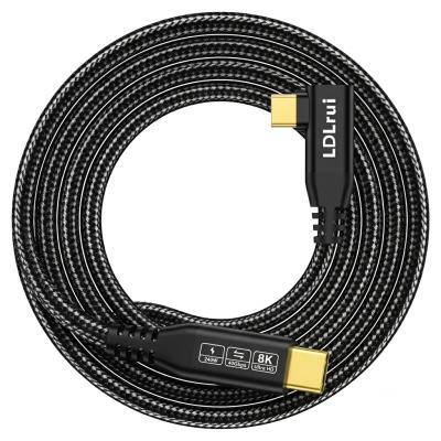 China Fast Charging 90 Degree Type C Cable 8K Video Display 40gbps Cable VR Headset Compatible With Thunderbolt 4 3 for sale