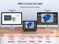 China White 4K 60Hz Cable 0.15m - 3m 5A 100W Cable For Docking Station Portable Monitor SSD for sale