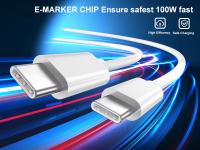 China White USB C 20Gbps Cable 100W PD Fast Charging USB C Superspeed Cable for sale