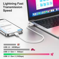 China White TPE USB C 10Gbps Cable 3.1A Fast Charging Data Sync Cord For HD Webcams External Hard Drive PC for sale
