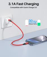 China 3.1A USB 3.2 Gen 2 10Gbps Red Type A To Type C Cable For Carplay HD Webcams Gamepads for sale