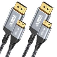 China 3M 9FT Displayport 1.2 To HDMI Cable 4K 60Hz 2K 120Hz 1080P 240Hz Unidirectional Mini HDMI Cable for sale