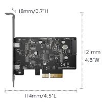 China 10Gbps PCIe USB C Expansion Card Dual Port Type C PCI Express X4 Card for sale