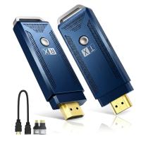 China Blue Wireless HDMI Transmitter Receiver Plug And Play HDMI Wireless Extender For Laptop Projector for sale