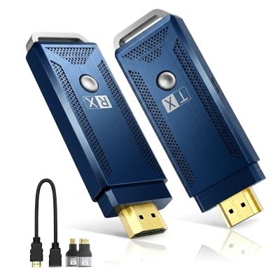 China Blue Wireless HDMI Transmitter Receiver Plug And Play HDMI Wireless Extender For Laptop Projector for sale