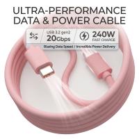 China 20Gbps Silicone Charging Cable 0.15m - 1m 240W Type C Cable Pink 4K Video Output for sale