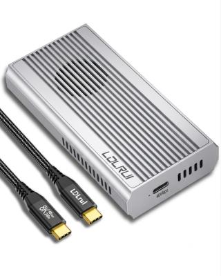 China Black M.2 SSD Enclosure Toolless 40Gbps SSD Enclosure Cooling Fan Compatible Thunderbolt 4 for sale