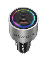 China 12V 24V GaN Car Charger 175W USB C PD Fast Charger Compact Adapter For Car Truck for sale