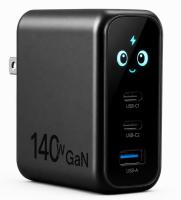 China High Power 140W GaN Charger Multi Port LED Display Charger OEM ODM for sale