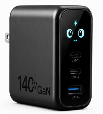 China High Power 140W GaN Charger Multi Port LED Display Charger OEM ODM for sale