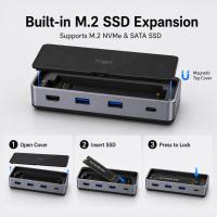 China Compact USB C Multiport Hub Portable 8 In 1 USB C Hub 40Gbps For Laptop for sale