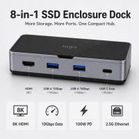China Compact USB C Multiport Hub Portable 8 In 1 USB C Hub 40Gbps For Laptop for sale