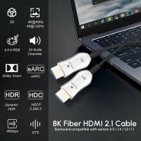 China Active Optical Cable 8K Fiber Optic HDMI 2.1 Cable 48Gbps 8K60Hz 4K120Hz EARC HDR Ultra High Speed Thin Long Cord for sale