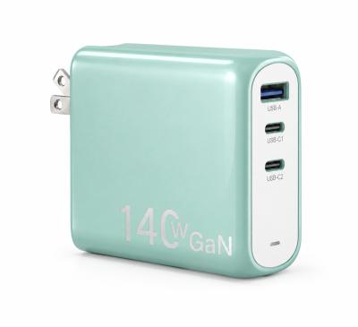 China LDLRUI Green 140W GaN PD3.1 Charger 2C1A Multi Port Fast Charging Power Adapter Foldable Plug Laptop Wall Charger OEM ODM Factory for sale