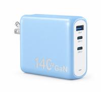 China LDLRUI Blue 140W GaN Fast Charger 2C1A Multi Port LED Power Desktop Charging Station Factory Wholesale OEM ODM Supplier Bulk for sale