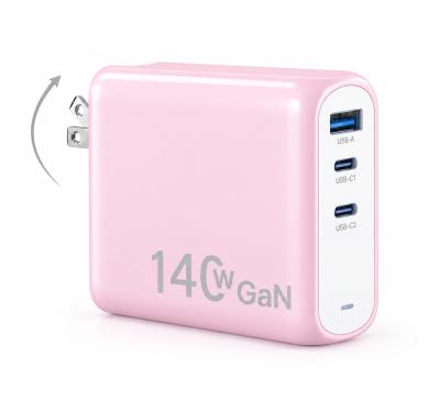 China LDLRUI Pink 140W GaN PD3.1 Charger 2C1A Multi Port Fast Charging Power Adapter Foldable Plug Laptop Wall Charger OEM ODM Factory for sale