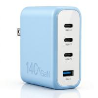 China OEM ODM Factory 140W GaN Fast Charger 3C1A Desktop & Wall Adapter, Portable Foldable Plug Laptop Charger Power Supply Manufacturer Blue for sale