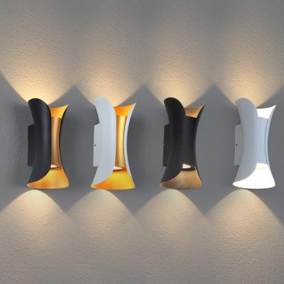 China Sand Black Cri80 6W Ip65 Waterproof Up And Down Luminous Led Wall Lamps for sale