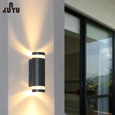 China European Style Cylindrical Outdoor Wall Sconce Black 10W 3000K for sale
