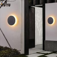 China Aisle Villa Circular Outdoor Black Wall Lights 8W Good Heat Dissipation for sale