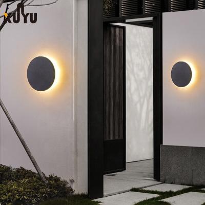 China Aisle Villa Circular Outdoor Black Wall Lights 8W Good Heat Dissipation for sale