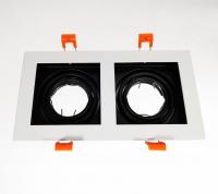 China Double Head Rectangle Mr16 Downlight Housing Adjustable Angle Recessed for sale
