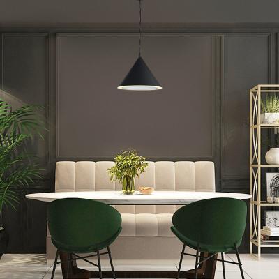 China Conical Single Head Black Hanging Lights 250mm For Living Room for sale