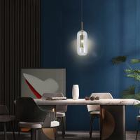China Long Column AC 220V small LED Pendant Light Transparent Lampshade for sale