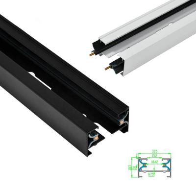 China Two Wire Track Light Rail Powder Coating Surface Finished for sale