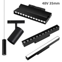 China Aluminum 48v 35mm Living Room Magnetic Track Lighting Left And Right Mobile for sale