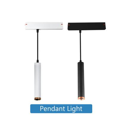 China Dining Hanging Cylindrical Magnetic Track Pendant Light No Main Light Design for sale