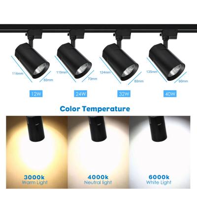 China 3000k 4000k Cob Track Spotlight For Home Living Room 24W 32W 40W for sale