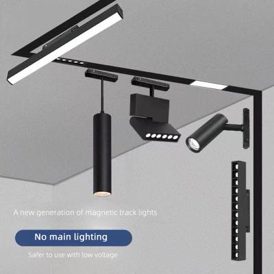 China Embedded Cob Linear Grille Lights LED 48V Magnetic Track Light black white for sale