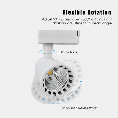 China Small Bell Mouth COB Track Spotlight 10W 20W 30W Clothing Store Spotlight for sale
