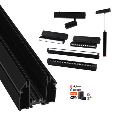 China Smart Magnet Track Light Rail DC220v Tension Ceiling Track Rail for sale