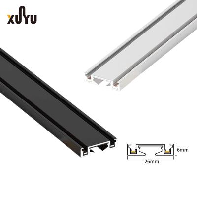China Aluminum Black White Magnetic Track Rail Ultra Thin Surface Mounted for sale