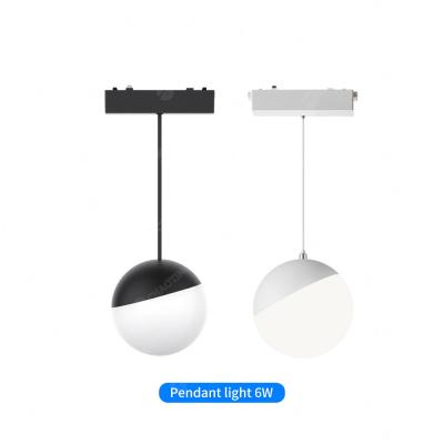China Black White 180° 6W 48V Magnetic Track Light Ultra Thin Magnetic Floodlight Chandelier for sale