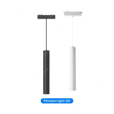 China Aluminum Magnetic Straight Chandelier Anti Glare 6W 24° Track Rail Pendant Light for sale