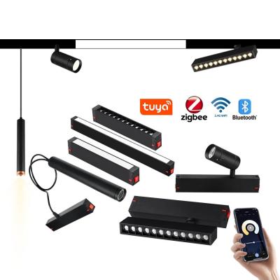 China Intelligent Dimming And Color Adjustment Living Room Magnetic Track Light for sale